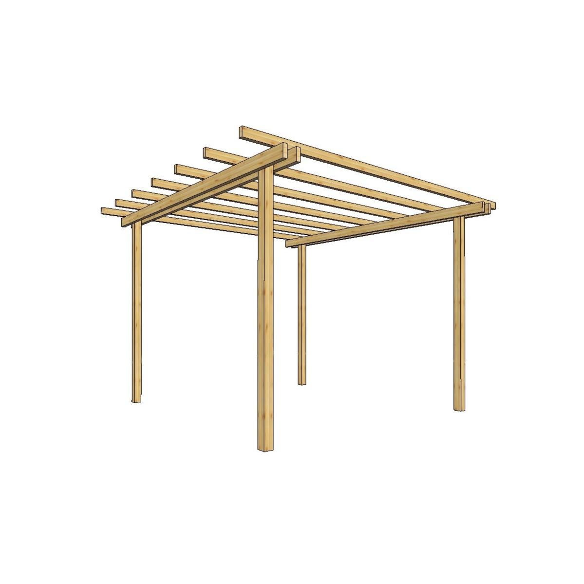 Gazebo Pergola in Legno 2x2 da Giardino Tettoia Pergolato Garage ...