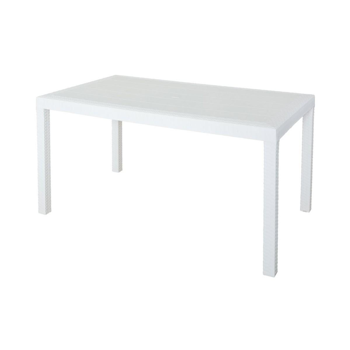 Tavolo in Resina 6 Posti Rattan Bianco Keter per Esterno da Giardino ...