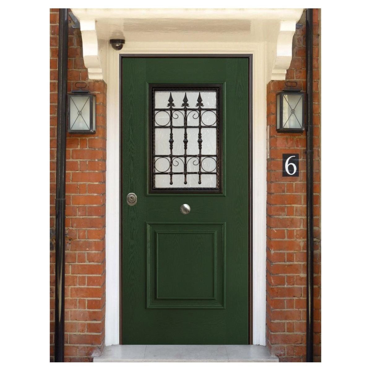 Porta Blindata con Vetro Antisfondamento e Grata per Esterno Portone ...