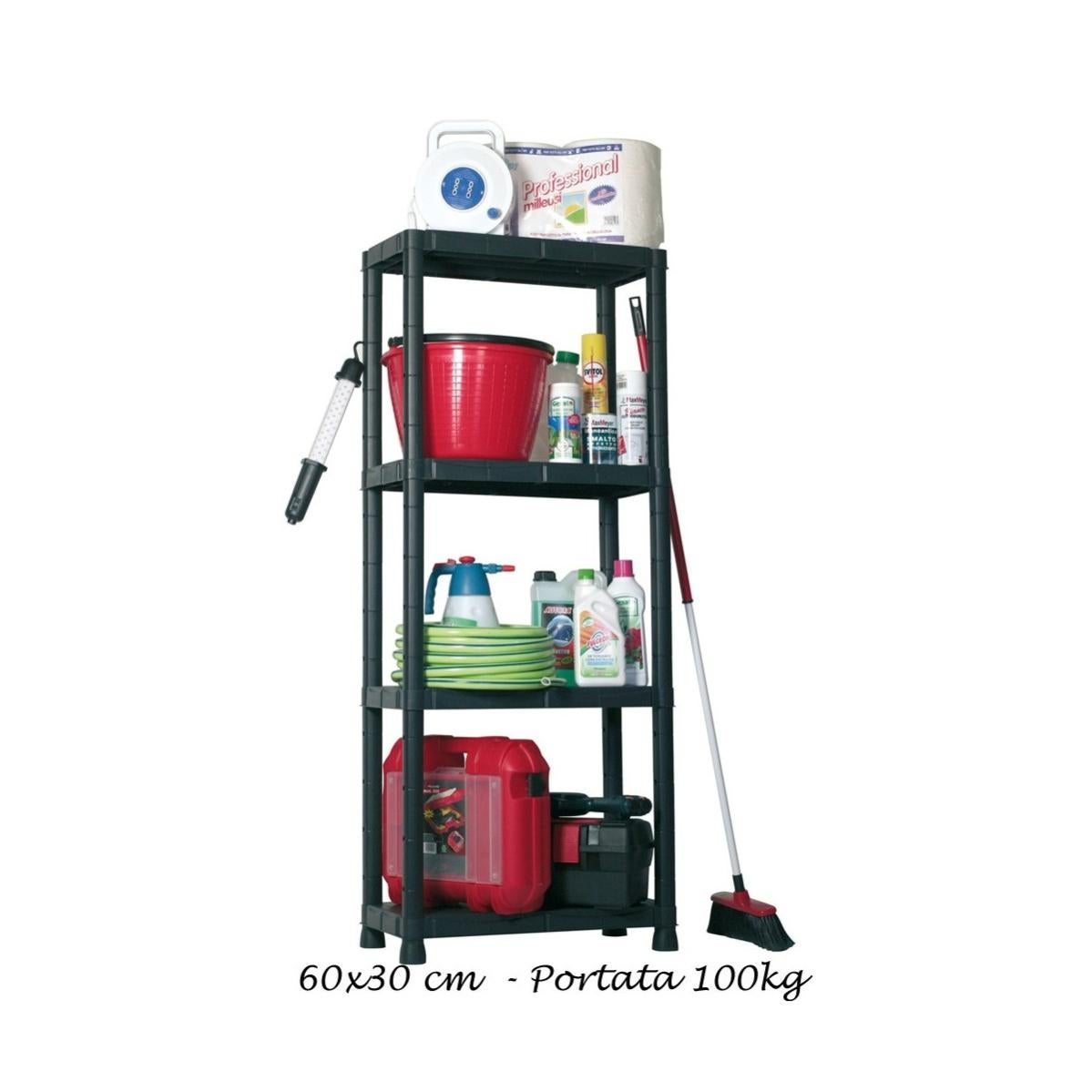 Scaffali in Resina 4 Ripiani 60x30 Plastica Dispensa Libreria Garage ...