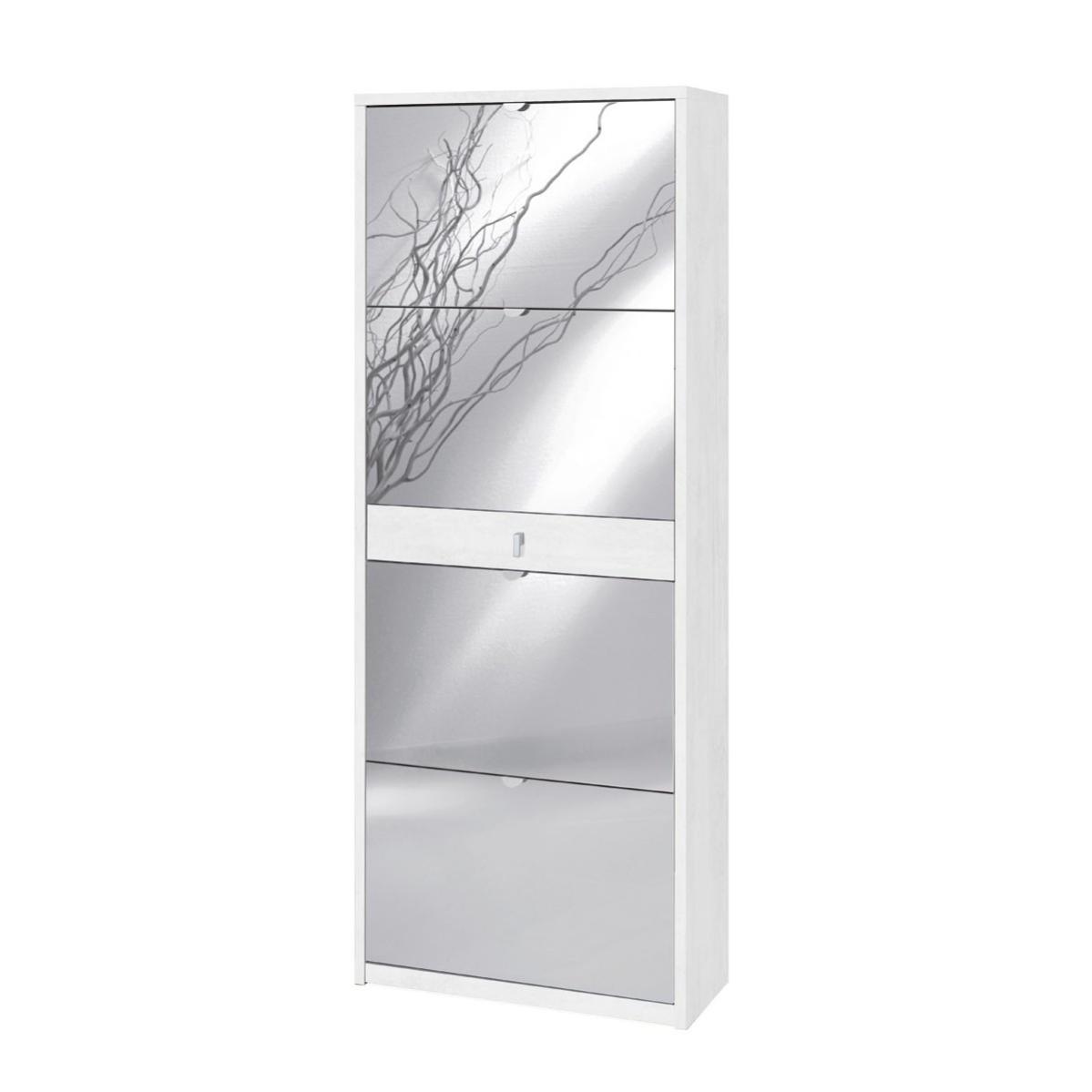 Scarpiera Slim Ossido 4 Ante a Specchio Ribalta Doppia con Cassetto ...