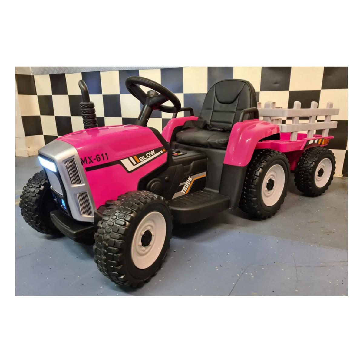 Trattore Macchina Elettrica per Bambina a Batteria 12V Rosa Telecomandata Bimbi | Leroy Merlin