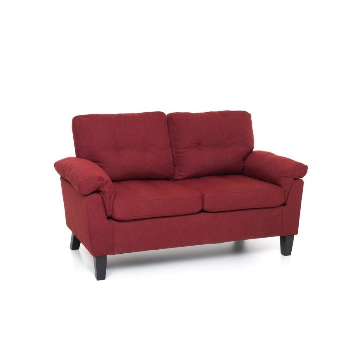Divanetto 2 Due Posti Divano in Tessuto Rosso da Salotto Sofa 145 cm ...