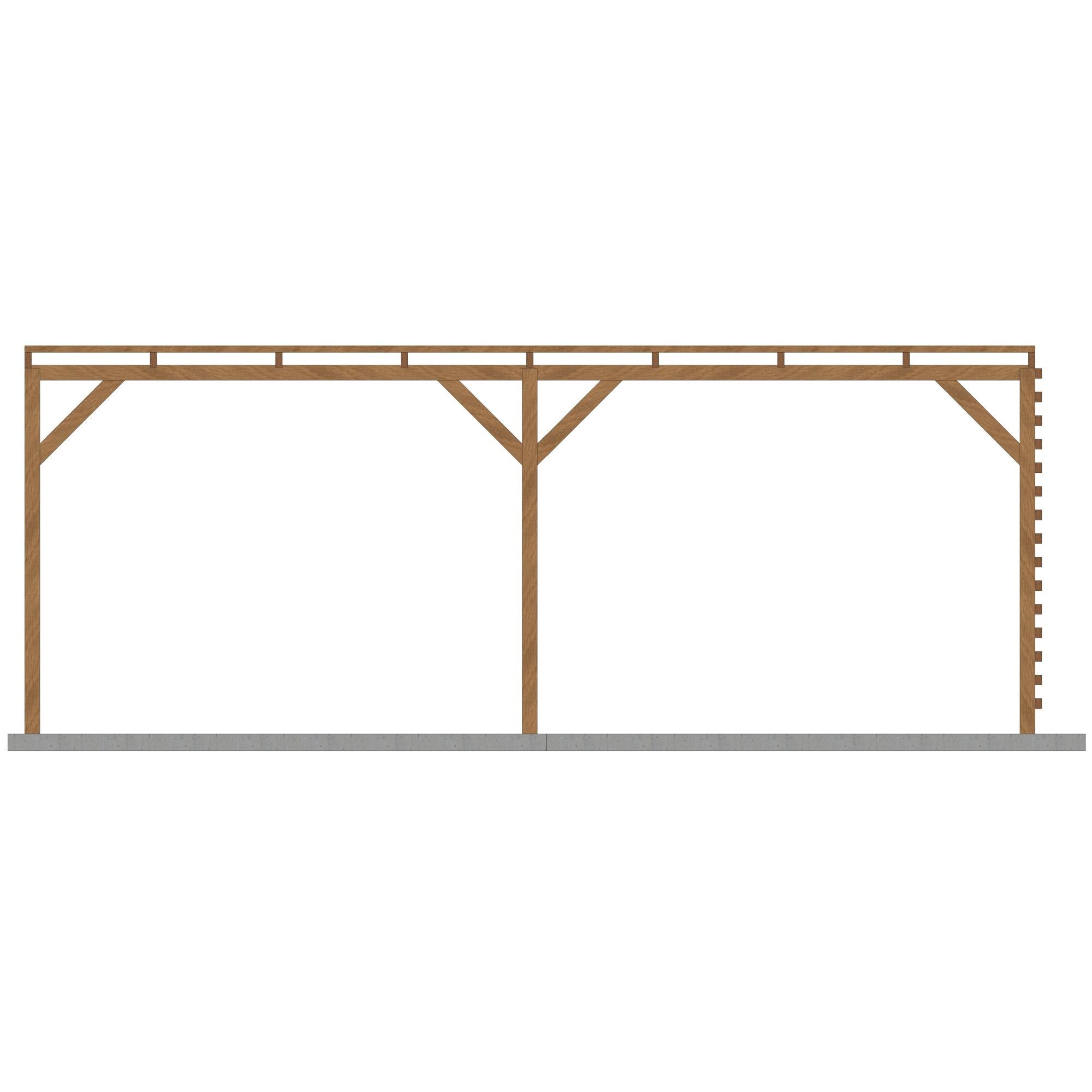 Pergola en bois massif 6x3, classe 3, durable, toiture brise soleil et ...