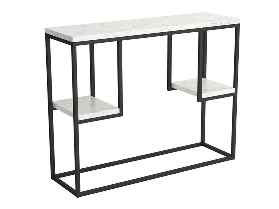 Console Indiana A116, Noir, Marbre blanc, 80x100x30cm | Leroy Merlin