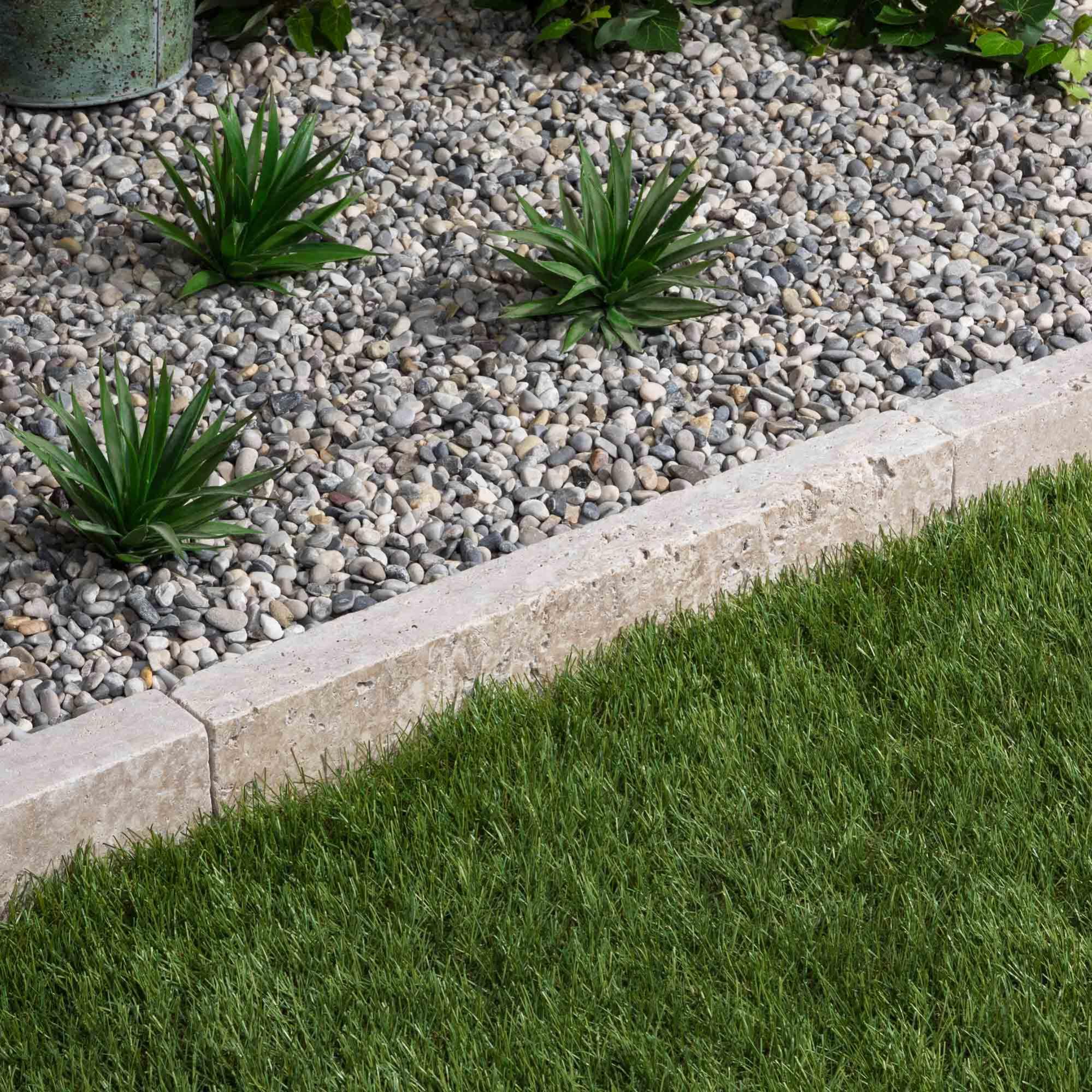 Bordure de Jardin droite en Pierre Naturelle Travertin Mix H.7 x L.50 ...
