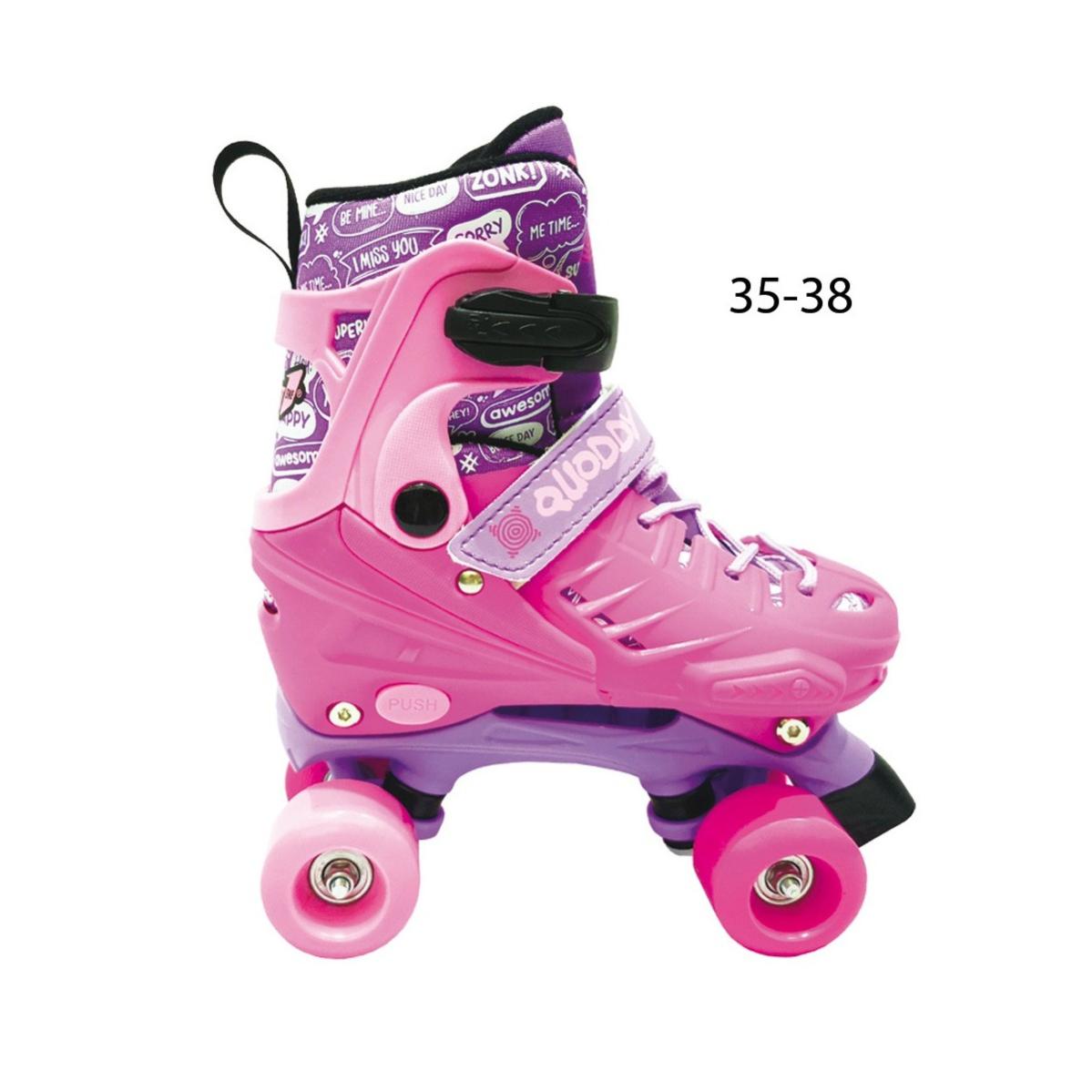 Pattini a 4 Rotelle per Bambina 35-38 Roller Stivaletto Regolabili Quad ...