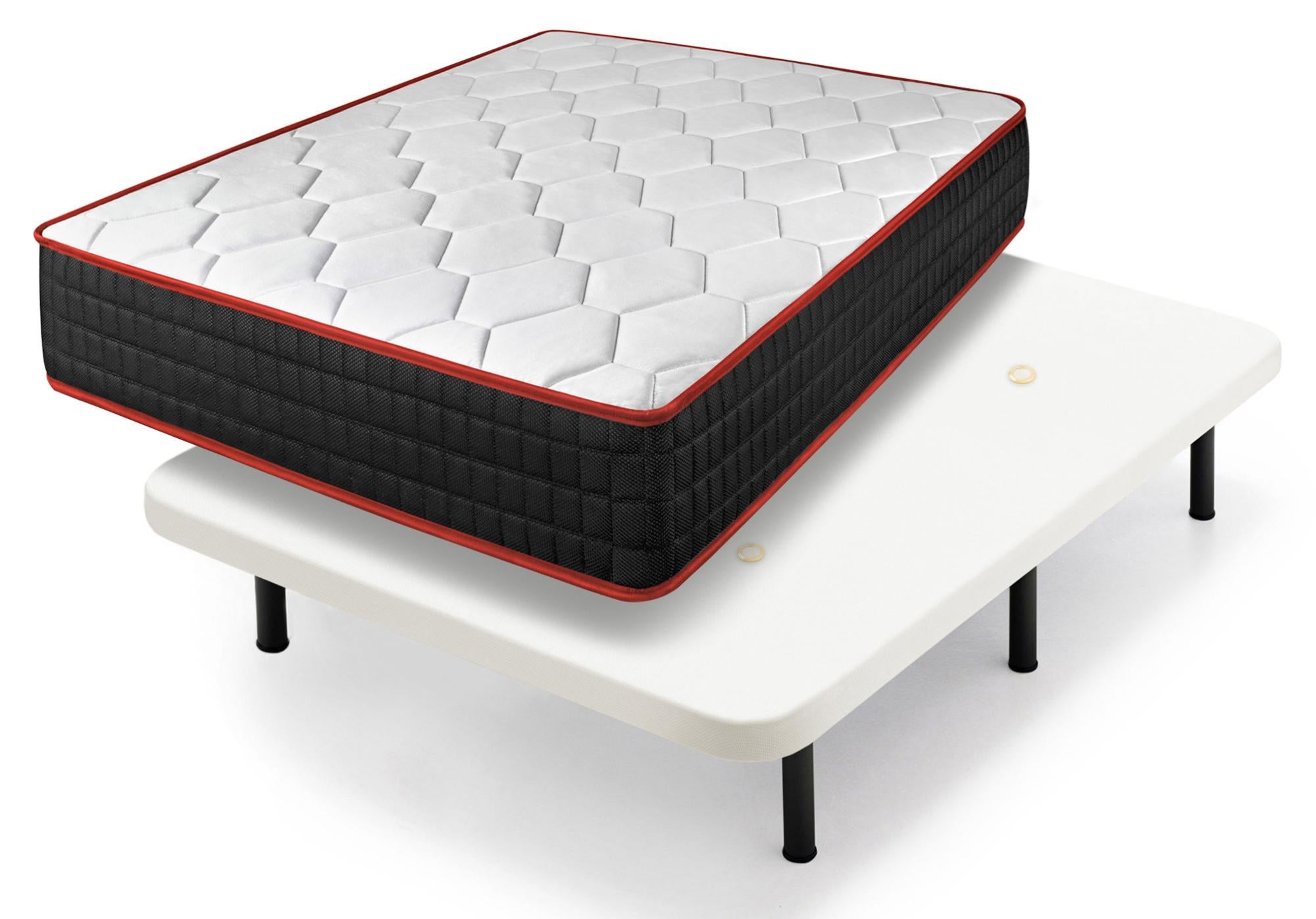 Colchón Viscoelástico Cool Viscofresh + Base Tapizada Blanco con 7 ...