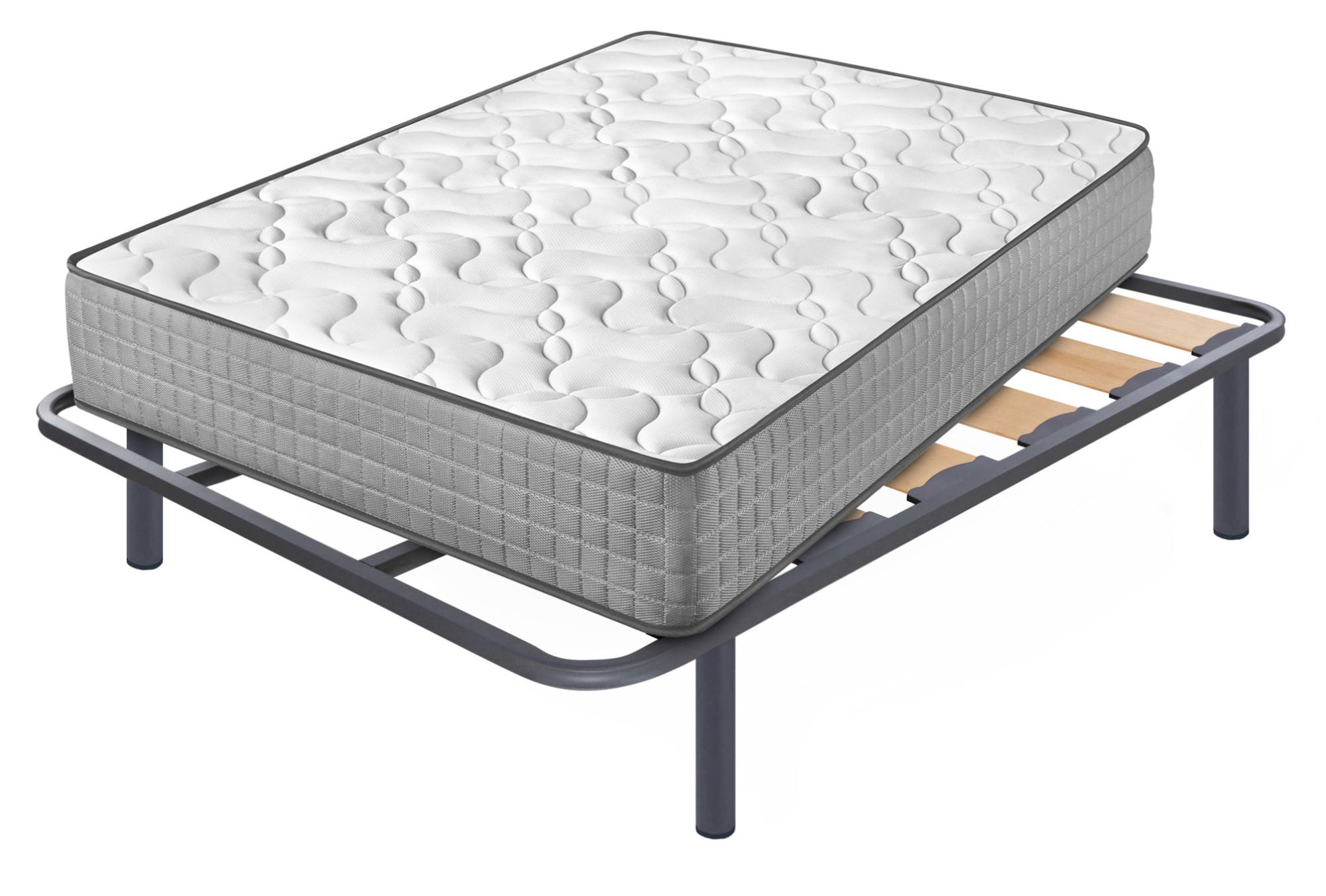 Colchón Viscoelástico Diamond Fresh + Somier Zeus con 4 Patas de 32 cm ...