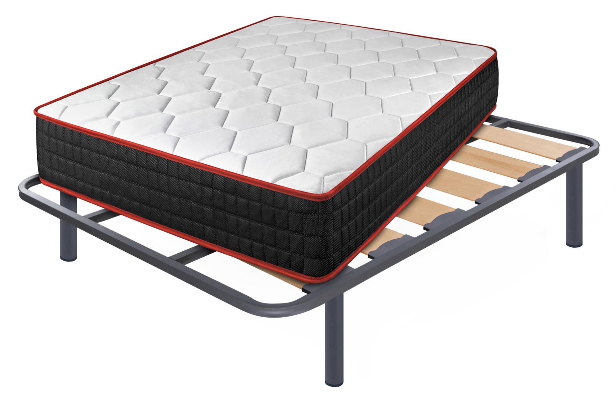 Colchón Viscoelástico Cool Viscofresh + Somier Zeus con 4 Patas de 25 ...