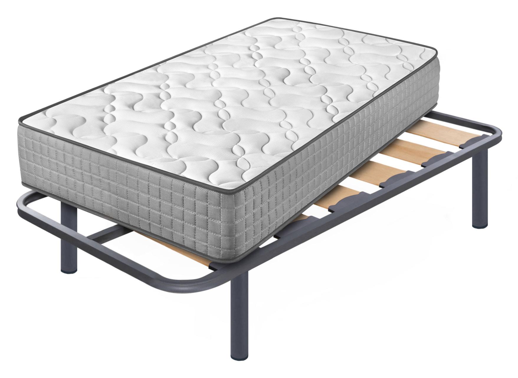 Colchón Viscoelástico Diamond Fresh + Somier Zeus con 4 Patas de 32 cm ...