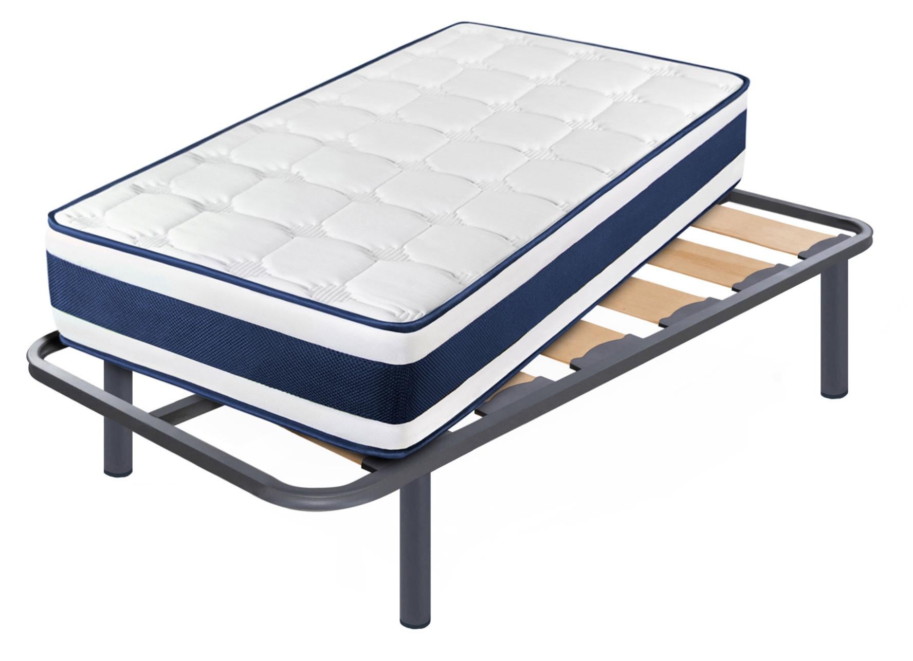 Colchón Viscoelástico Tresor + Somier Zeus con 4 Patas de 32 cm ...