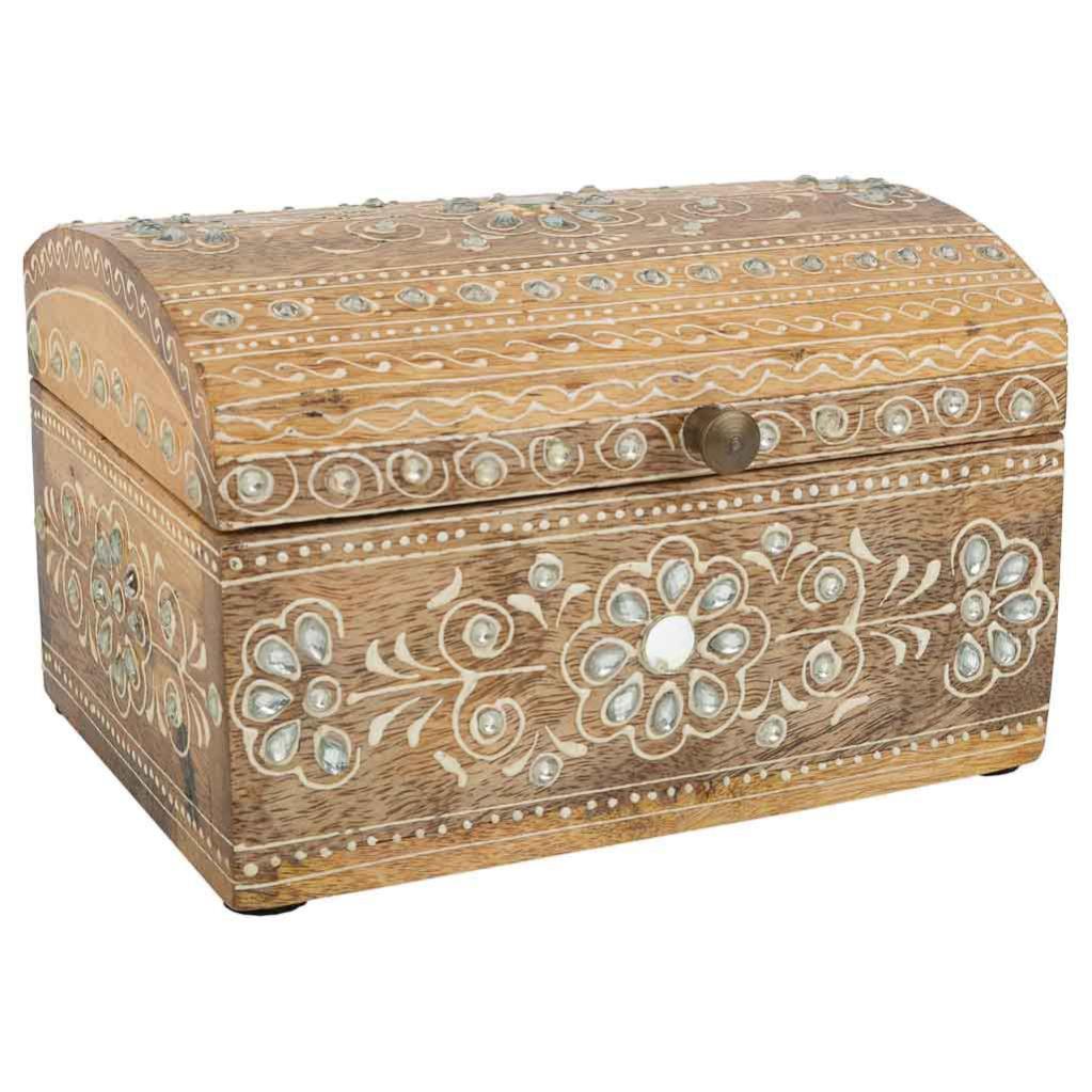 Baul joyero de madera pintado artesanal marron | Leroy Merlin