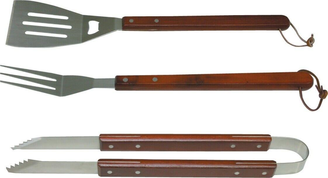 Set di posate per barbecue 3 pezzi in acciaio inox pinza paletta e ...