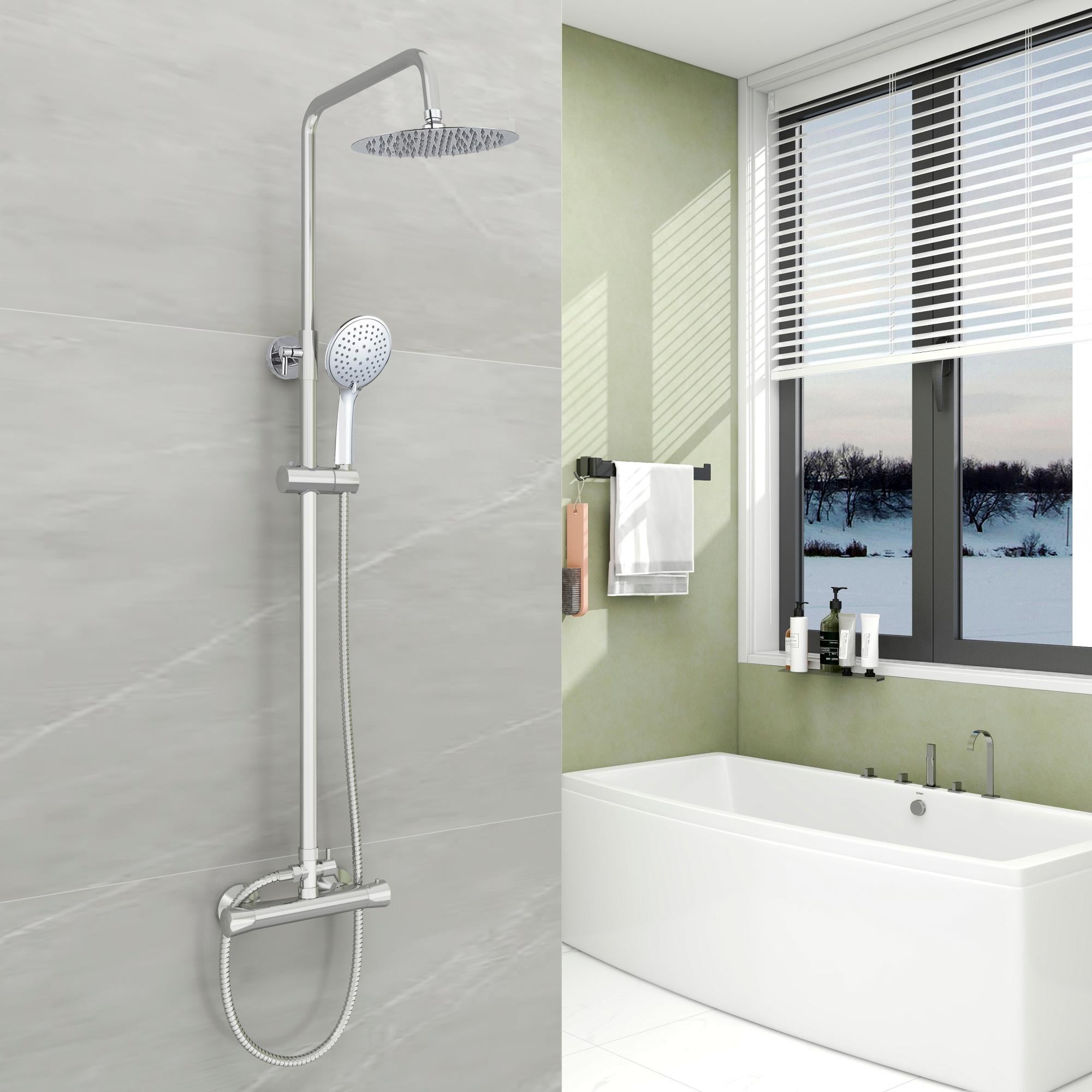 OCEAN ITALY Kit Asta Doccia con Soffione in Acciaio Inox, Sistema ...