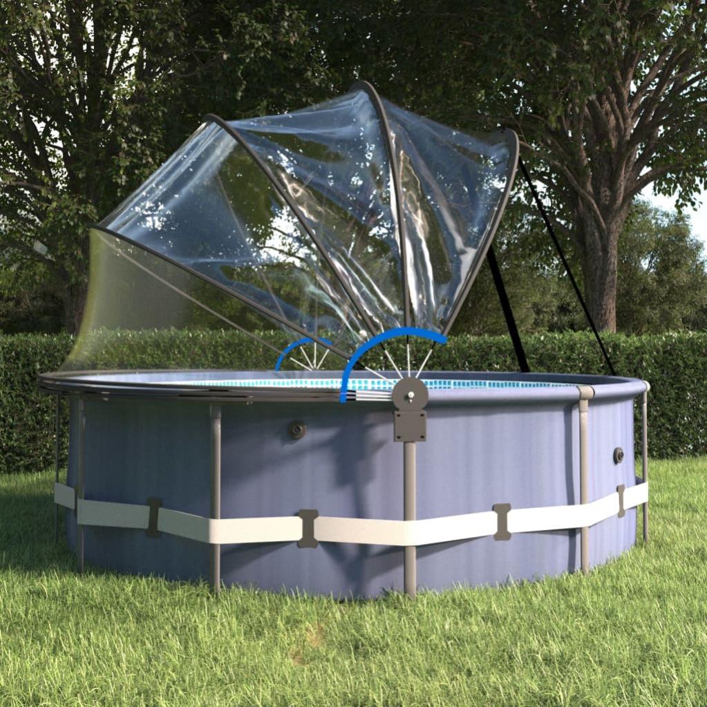 Maison Exclusive - Dôme de piscine avec support rond 376x188 cm PVC ...