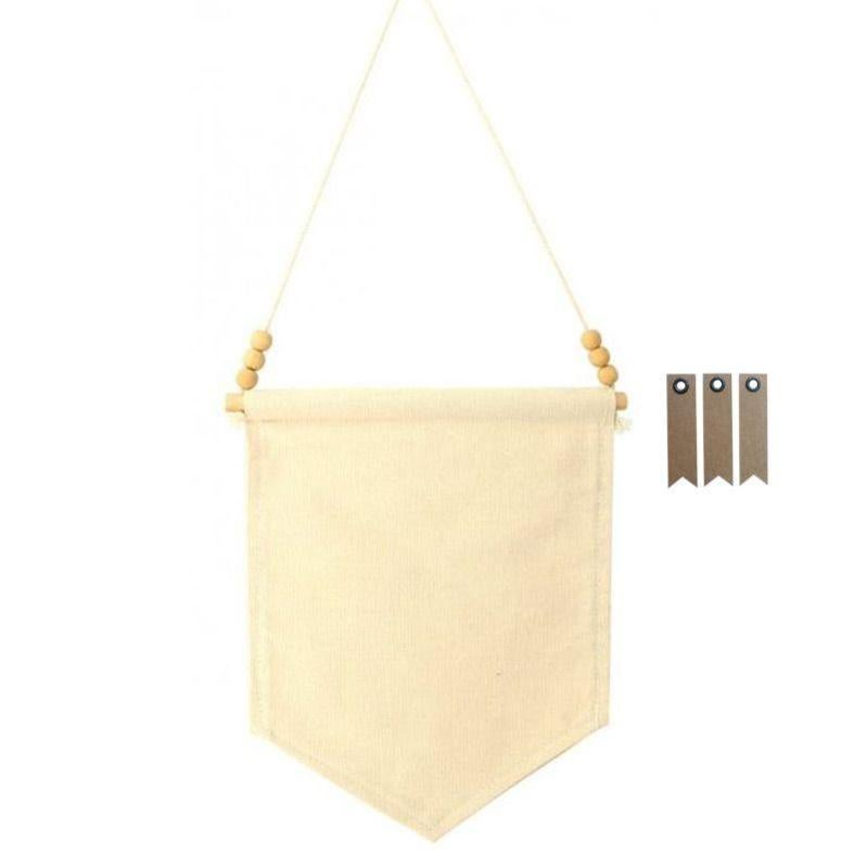 Bandierina in tela per decorare con perle - 26 x 20 cm + 20 etichette ...
