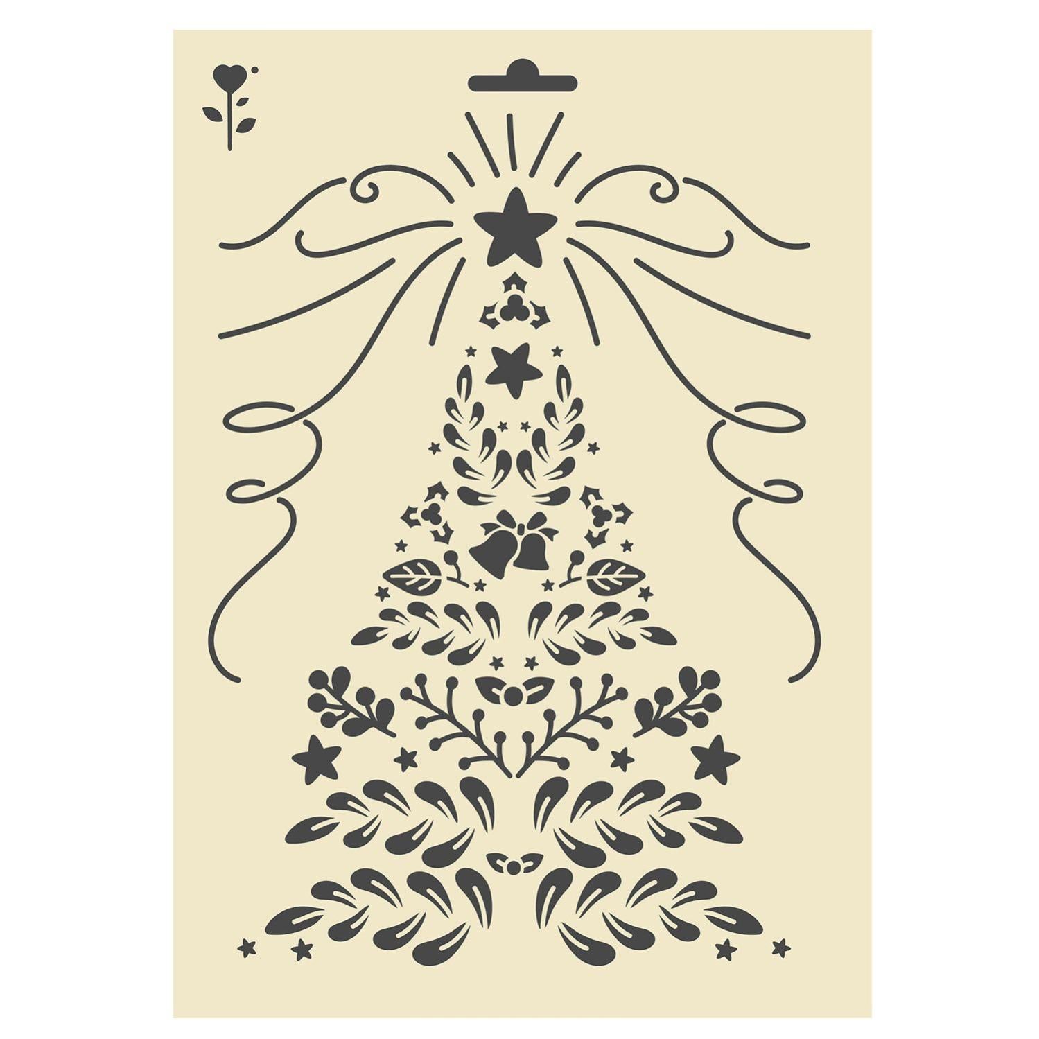 Stencil natalizio A4 - Albero floreale | Leroy Merlin