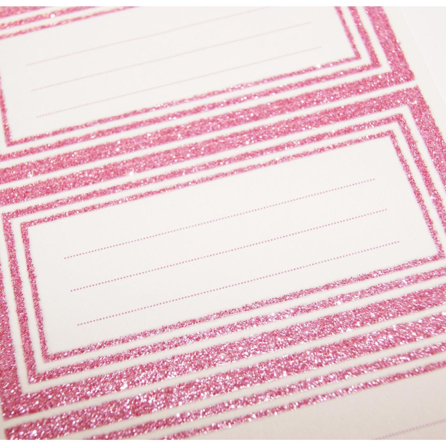 12 etichette per la scuola - rettangolo rosa - glitterate | Leroy Merlin