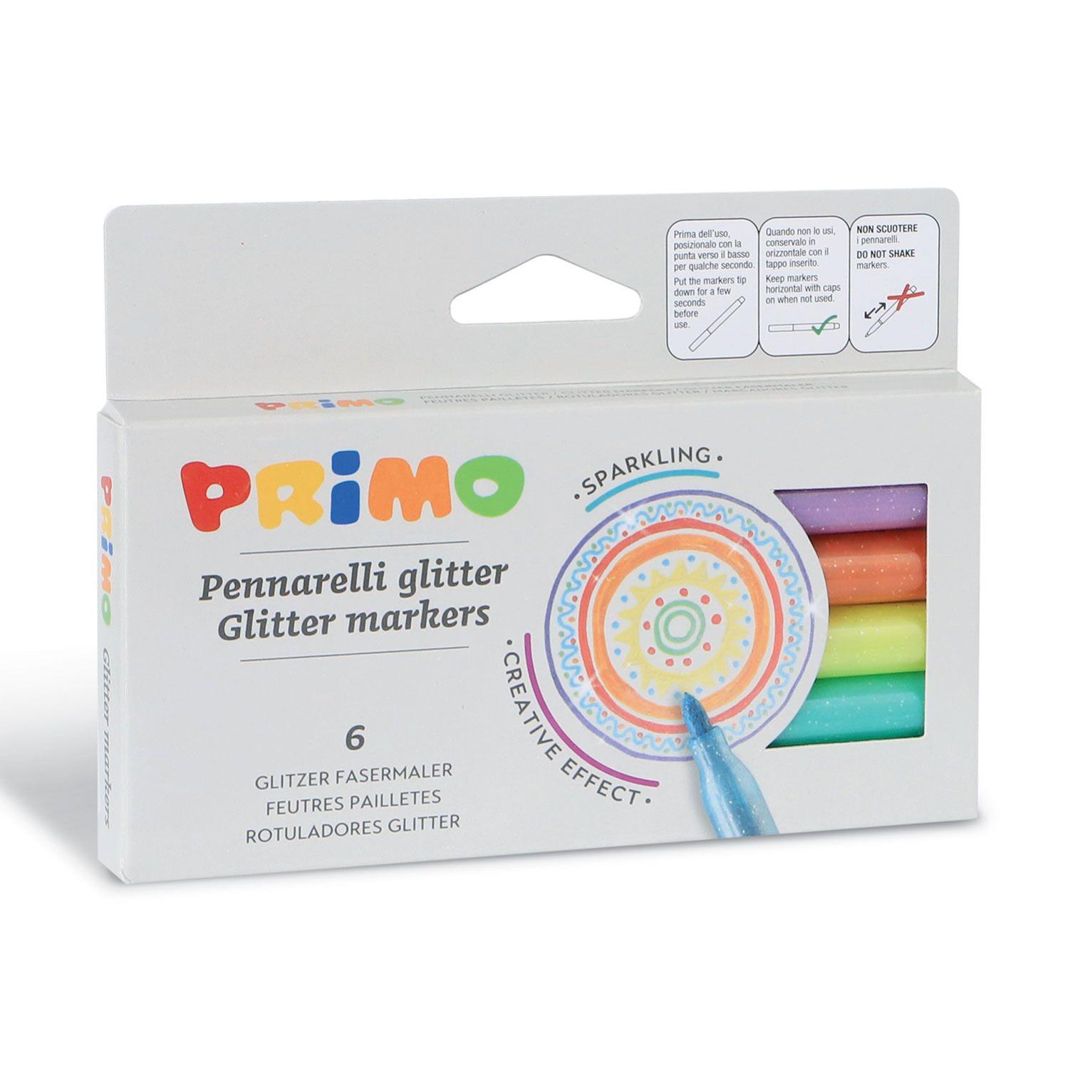 6 feutres pailletés pointe Ø 2 mm - Primo | Leroy Merlin