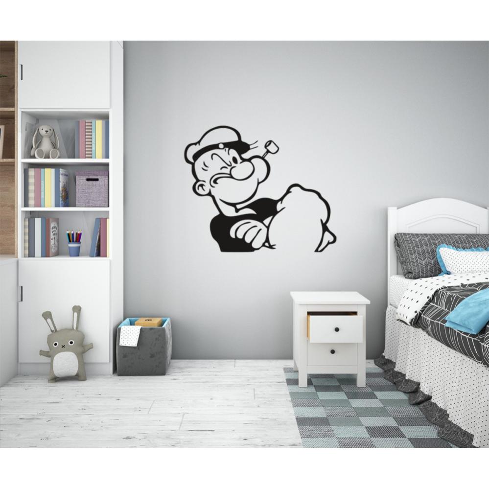 POPEYE - Adesivo Murale Wall Sticker In Vinile 55x65 Cm - colore NERO ...