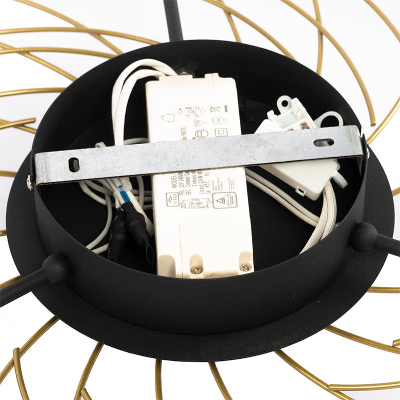 Plafón diseño negro/oro LED regulable-3-pasos - SPAAK | Leroy Merlin