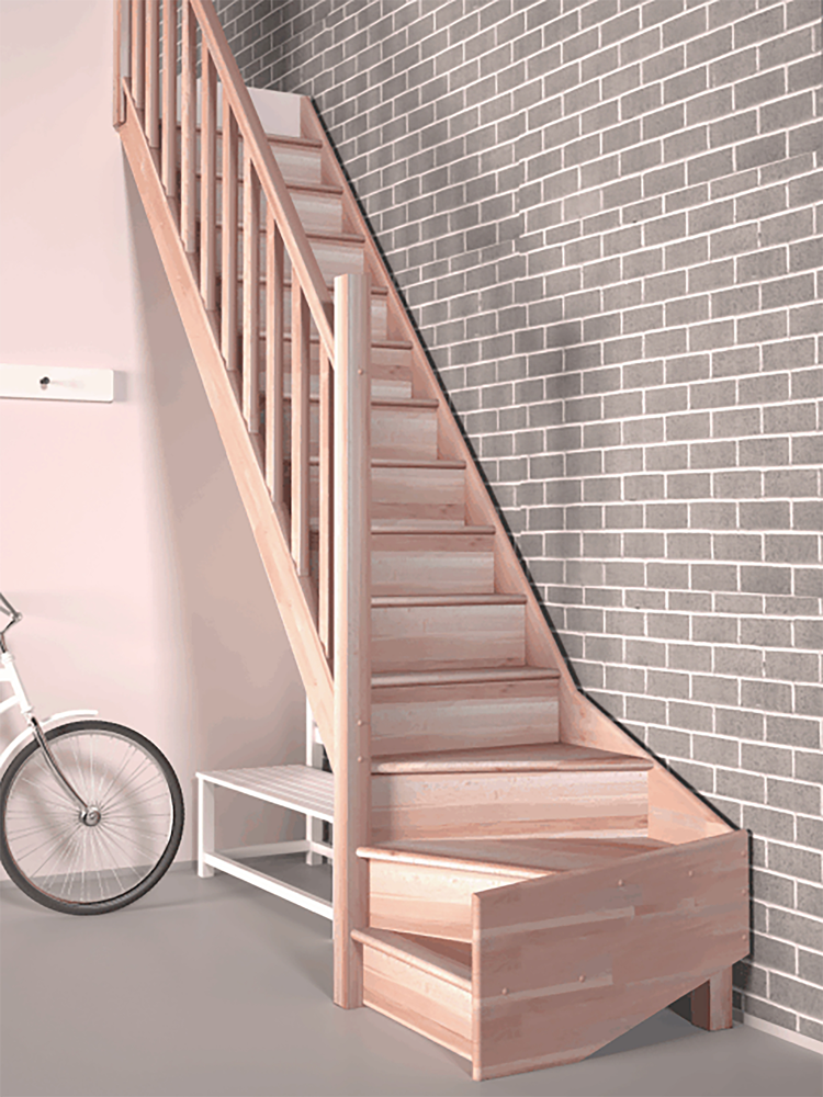 Handystairs Escalier Ouvert Quart Tournant Vega80 Droite 13
