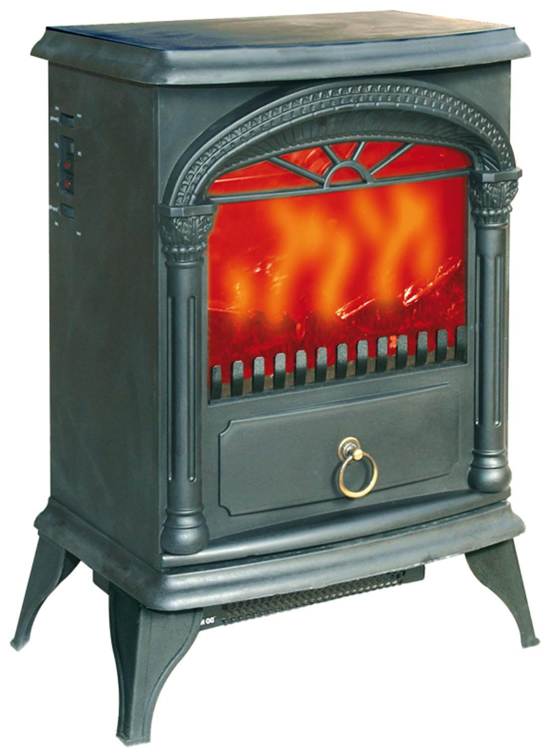 Caminetto stufa elettrica effetto fuoco vivo ambiente Santorini Niklas ...