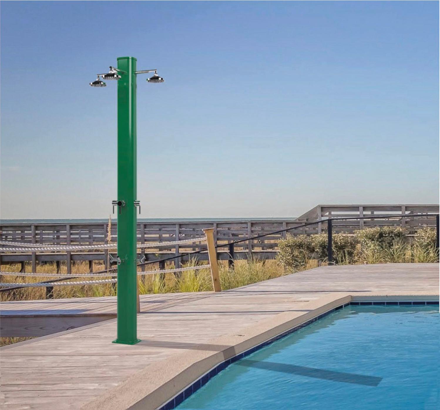 Doccia da Giardino a 3 Soffioni Miscelatore e Lavapiedi Arkema Big ...