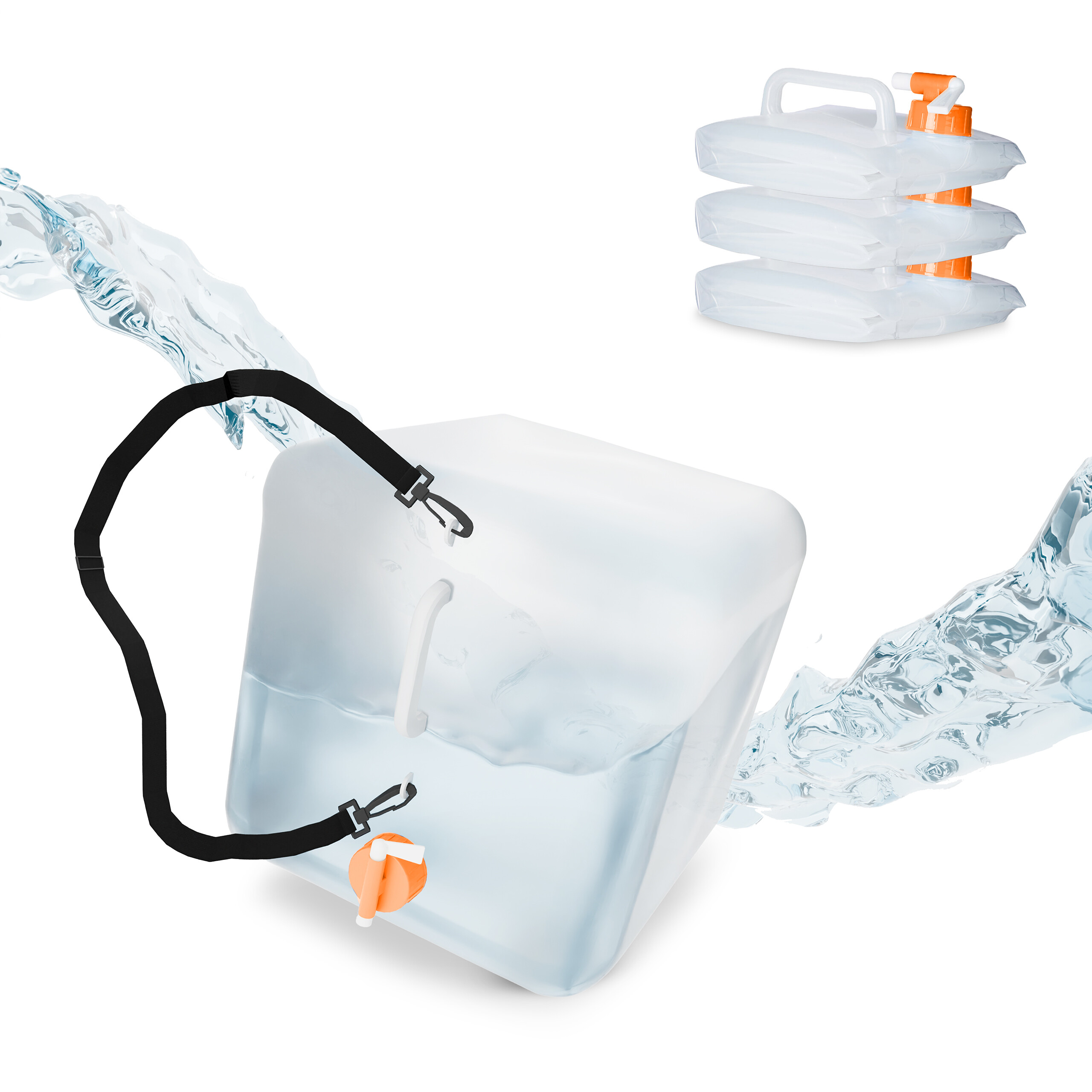 Relaxdays Set da 4 Taniche Pieghevoli, 20 L, con Rubinetto, BPA free ... Relaxdays Set da 4 Taniche Pieghevoli, 20 L, con Rubinetto, BPA free ...
