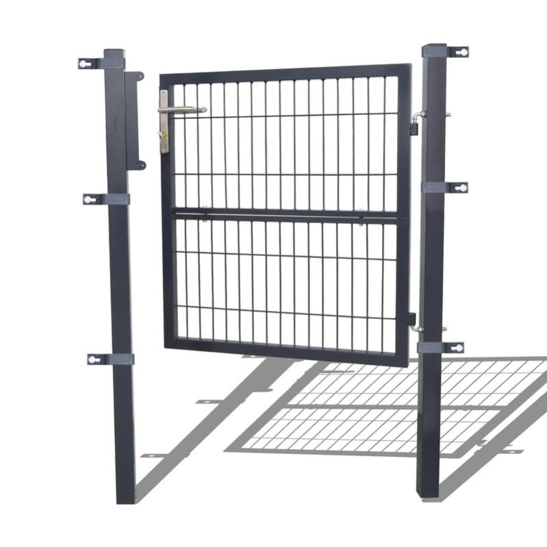 Cancello da giardino con rete a doppia barra - Antracite - 120x100cm ...