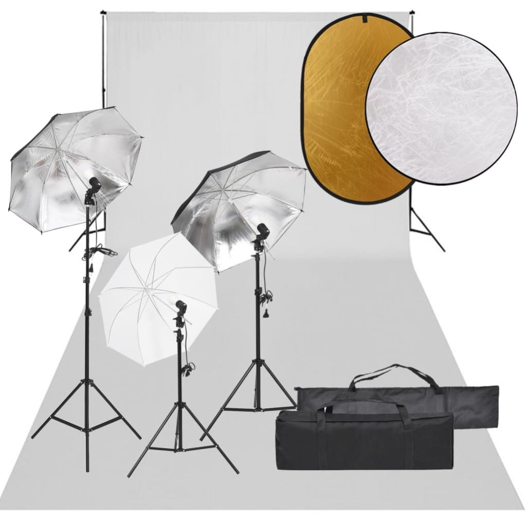 Maison Exclusive - Kit per Studio Fotografico con Set Luci, Fondale e ...