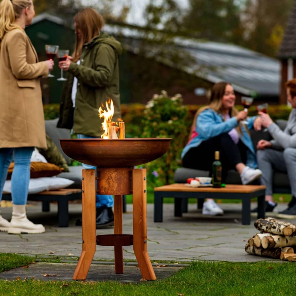 Maison Exclusive - Braciere Artigianale Woody in Acciaio Ruggine ...