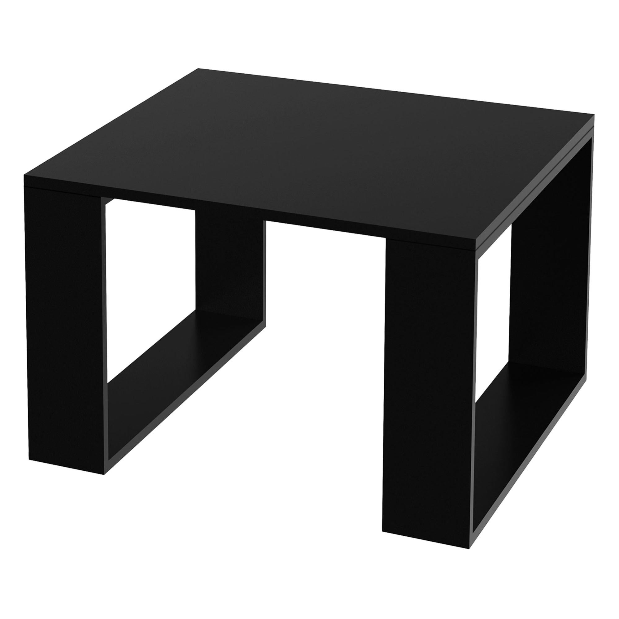 Table basse de salon moderne table d'appoint MDF noir 65x40 cm | Leroy ...