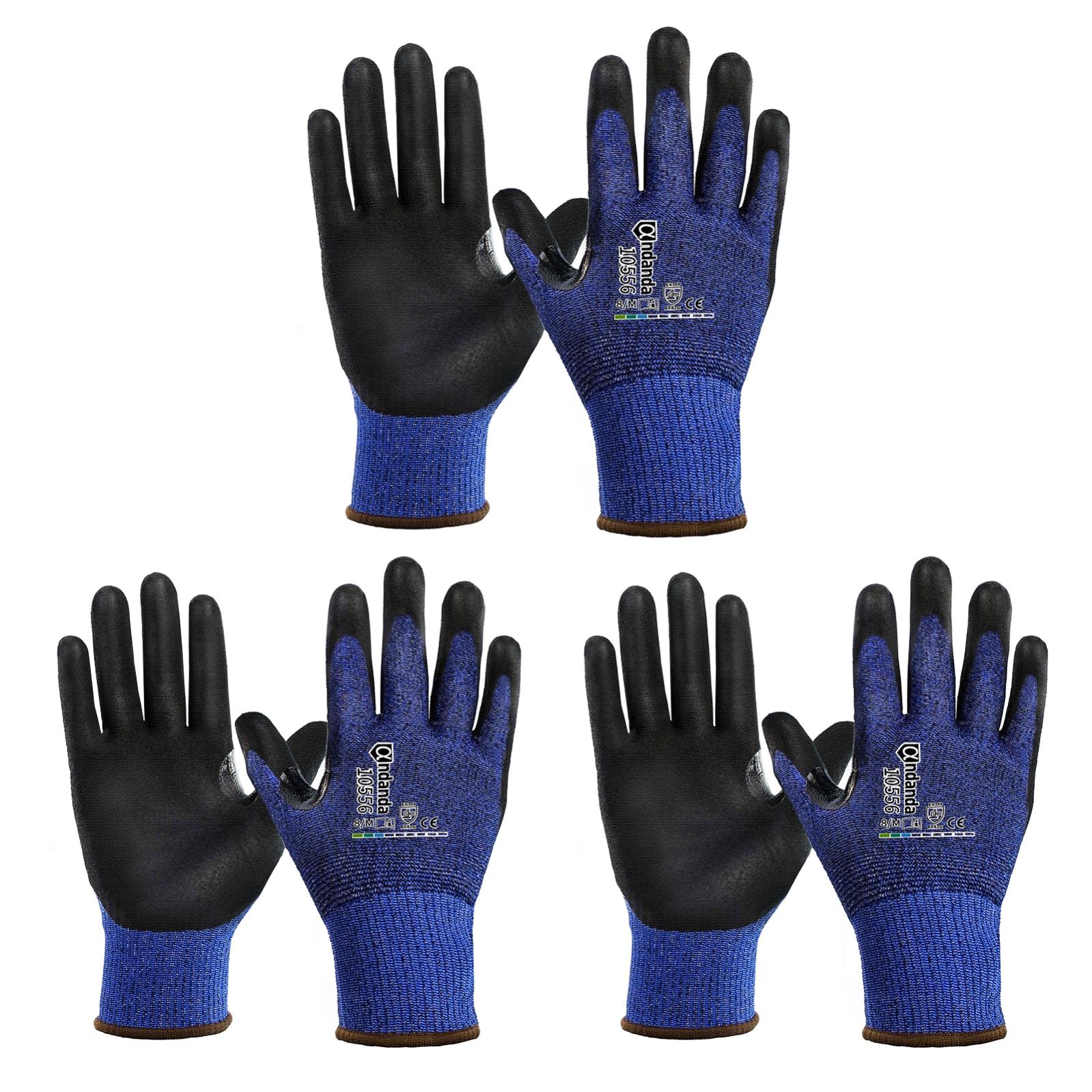 3 paires /Gants Anti-Coupures de Niveau 5, Enduction Nitrile Haute ...