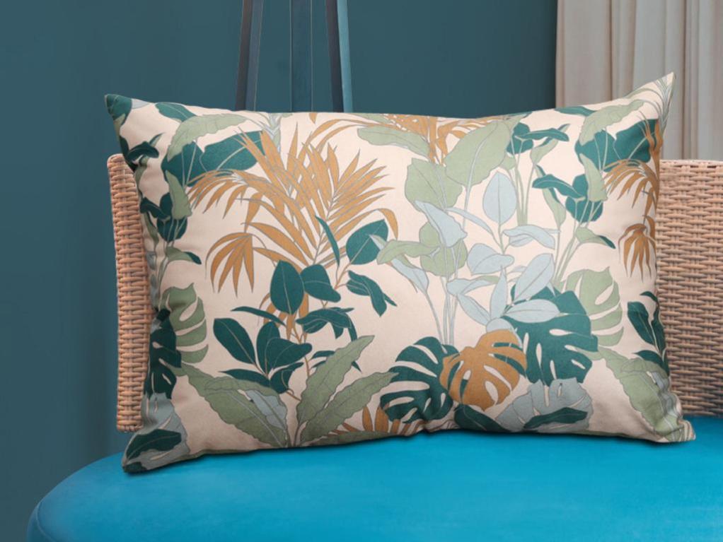 Coussin en velours à motif tropical - 40 x 60 cm - Multicolore - TOOMAI ...
