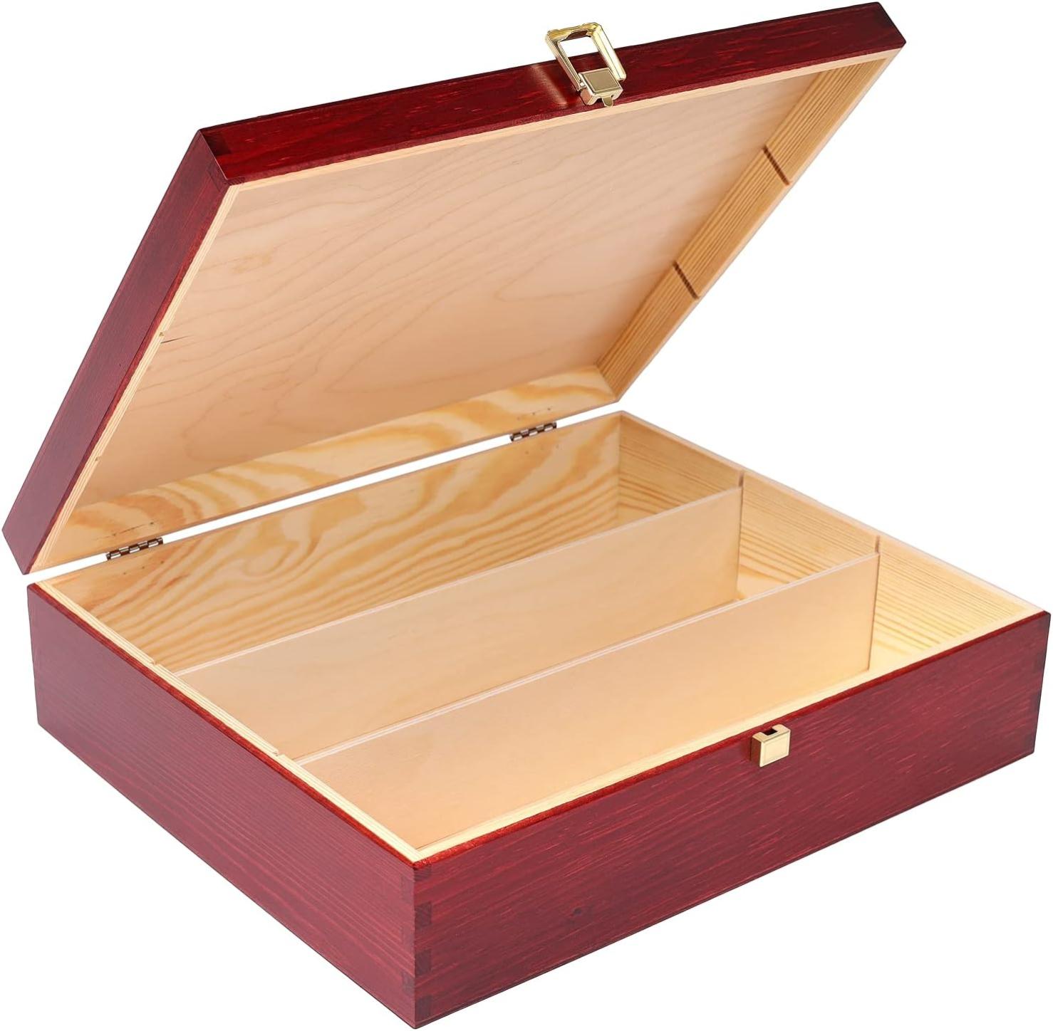 Creative Deco Rossa Scatola in Legno per Vino | 3 Bottiglie | 35x30x10 ...