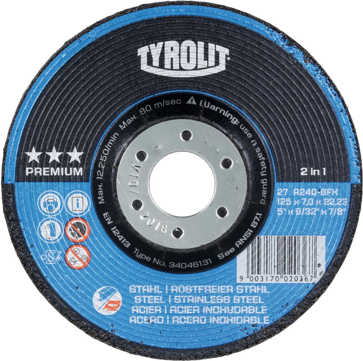 TYROLIT - Disco abrasivo per sgrossatura PREMIUM*** “2 in 1” | Leroy Merlin