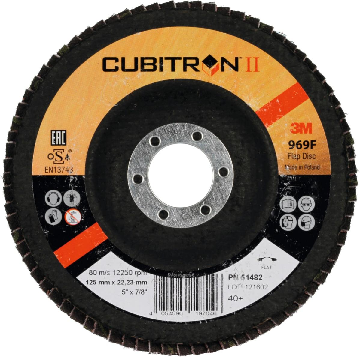 3M - Disco abrasivo lamellare 969F Cubitron II platorello in fibra di vetro piatto ⌀ 115 mm ...