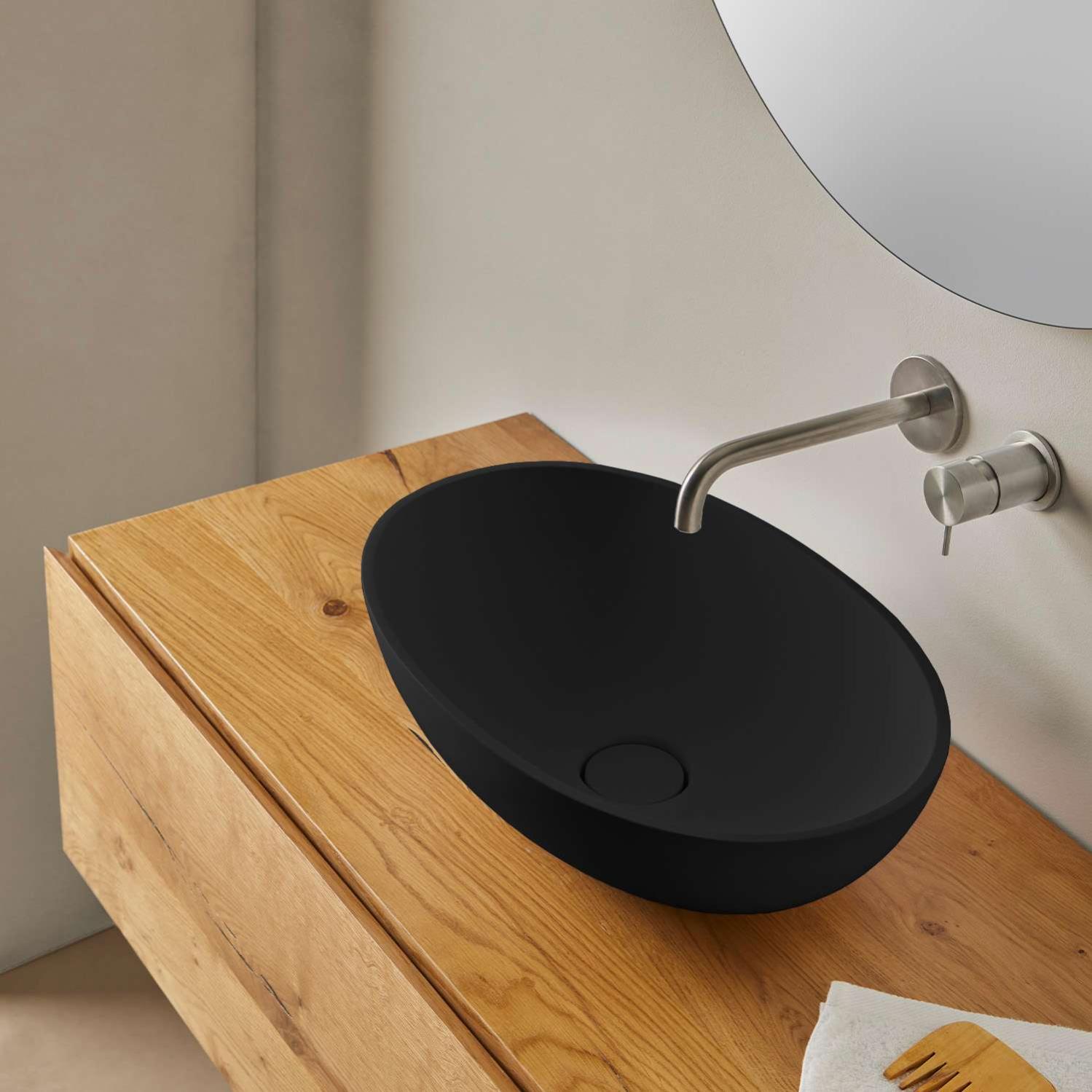 Lavabo da appoggio, Ovale L47,3*l32,4*H14,5cm, lavabo bagno RESIGRES ...