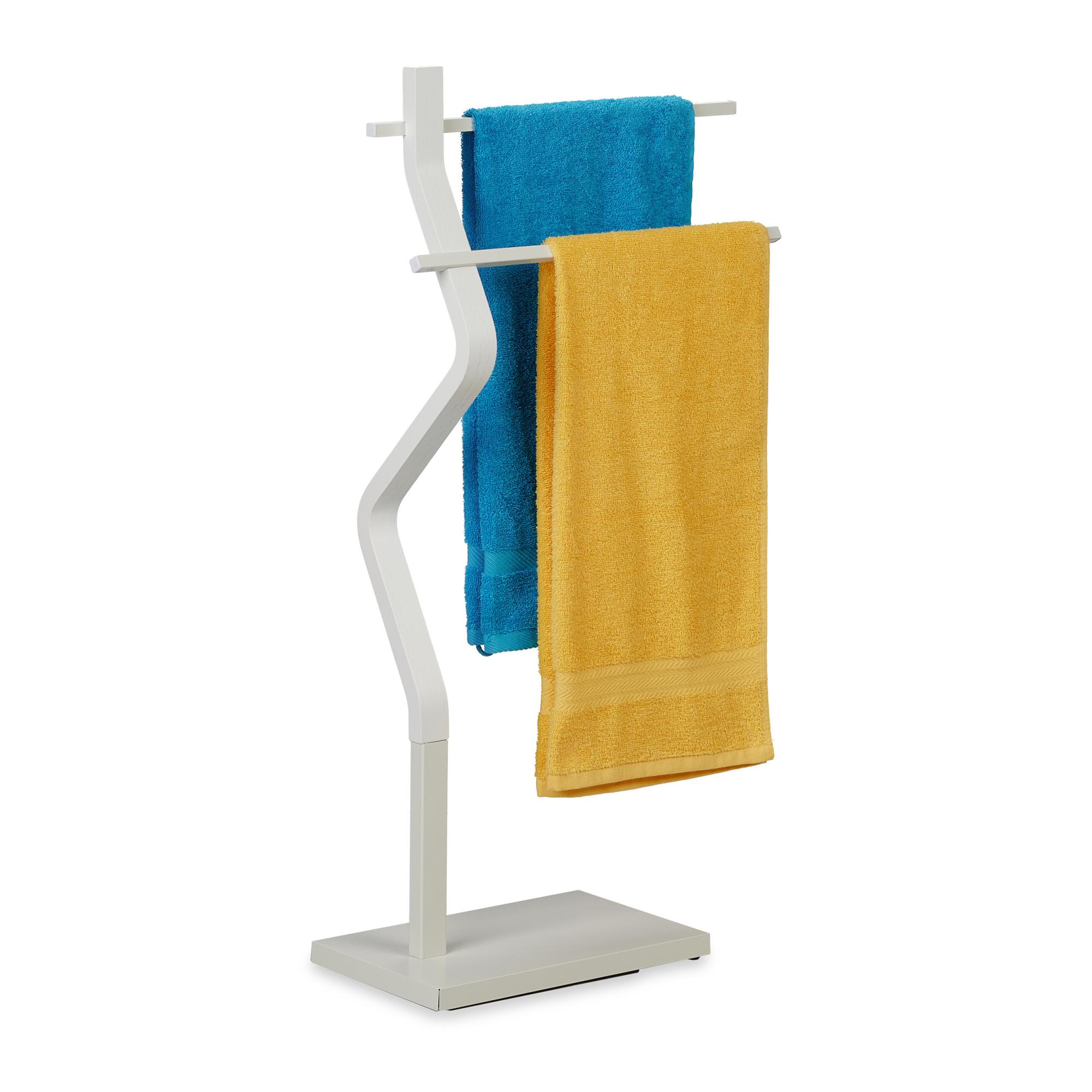 relaxdays-porte-serviettes-2-barres-non-fixe-salle-de-bain-acier-et