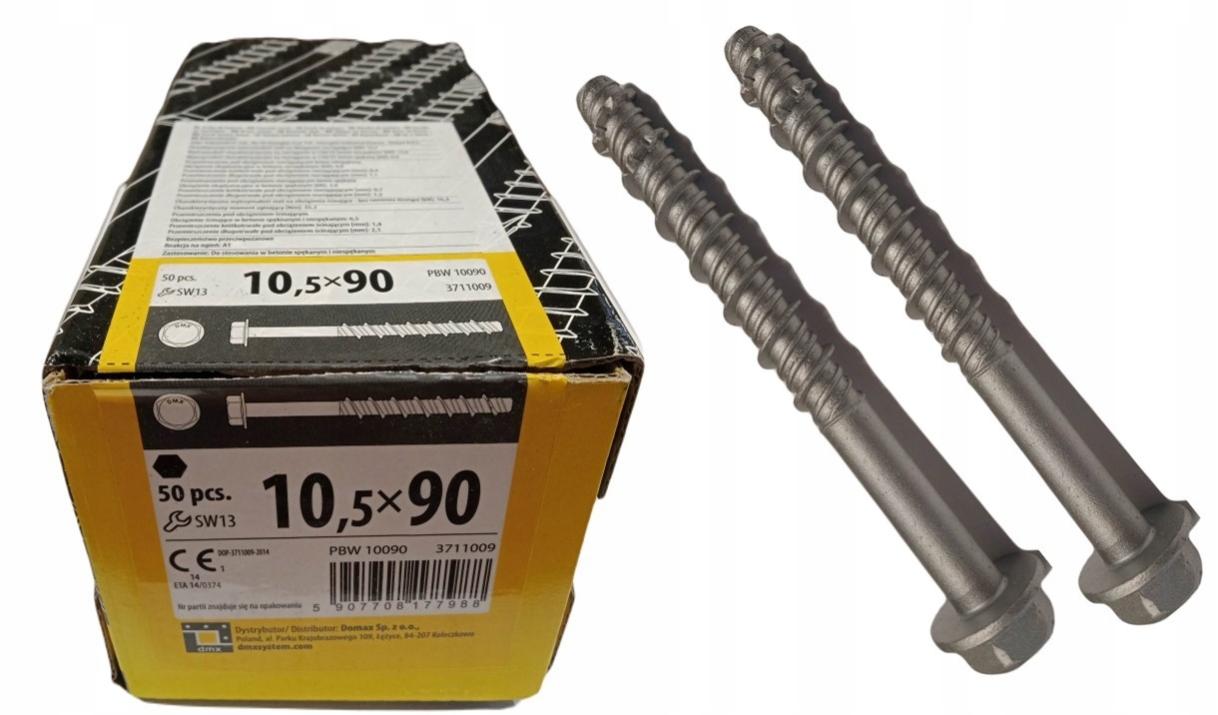 Boîte de 50 vis d'ancrage béton 10,5 x 90 | Leroy Merlin