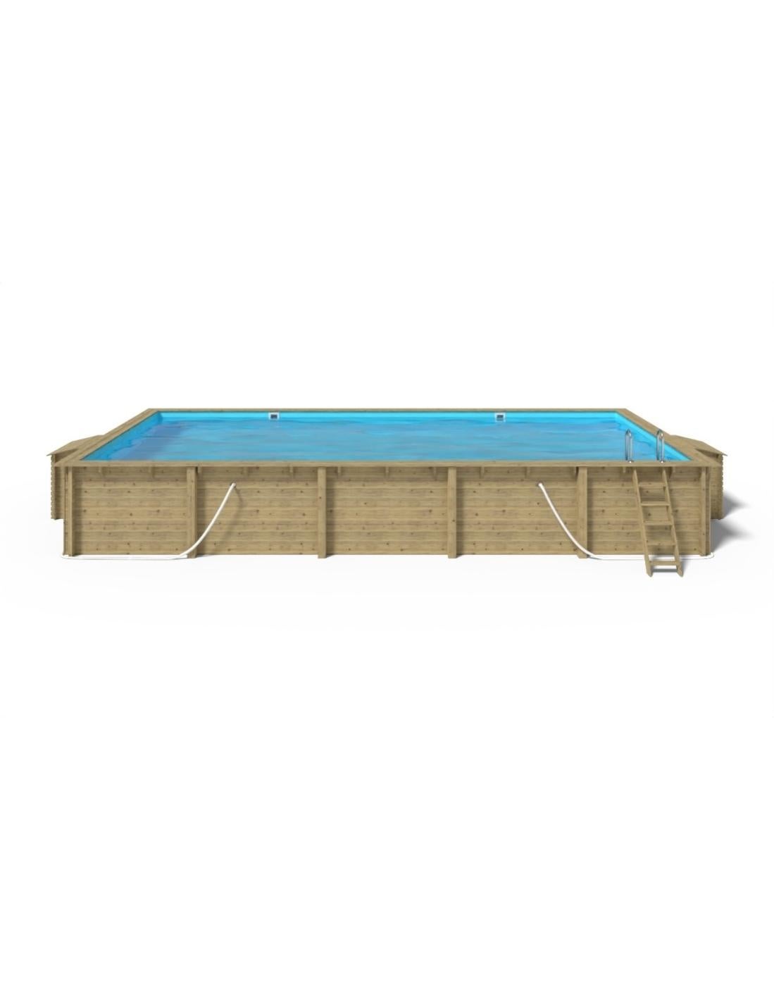 Piscina in legno 10,20x5,20 - H.1,44 m - locale tecnico in legno ...