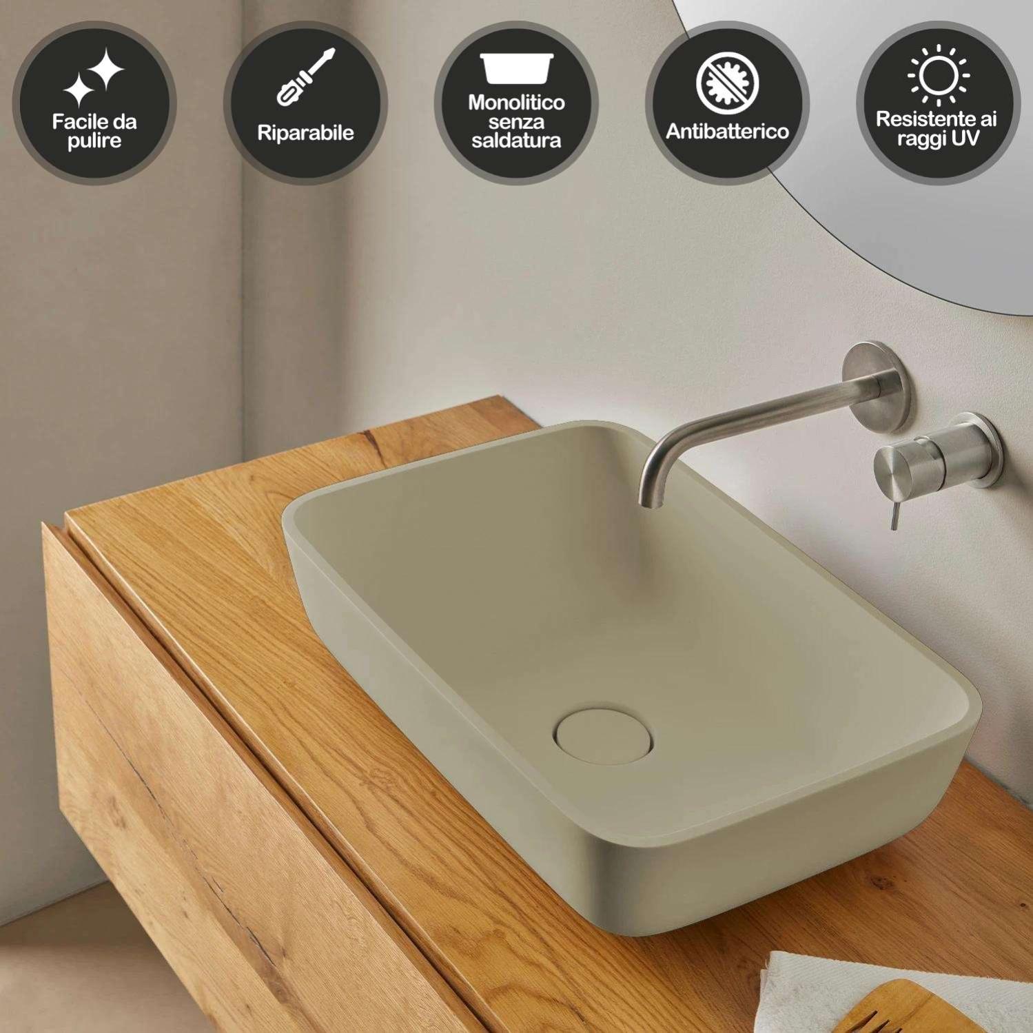 Lavabo da appoggio, Rettangola L47,4*l32,4*H14,8cm, lavabo bagno ...