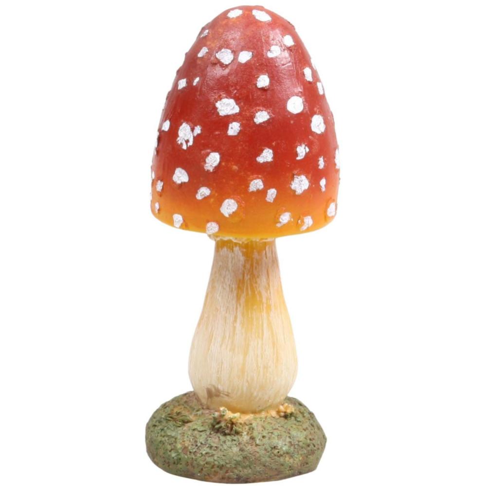 Champignon dans l'herbe en résine Conique - hauteur 18 cm Farmwood ...