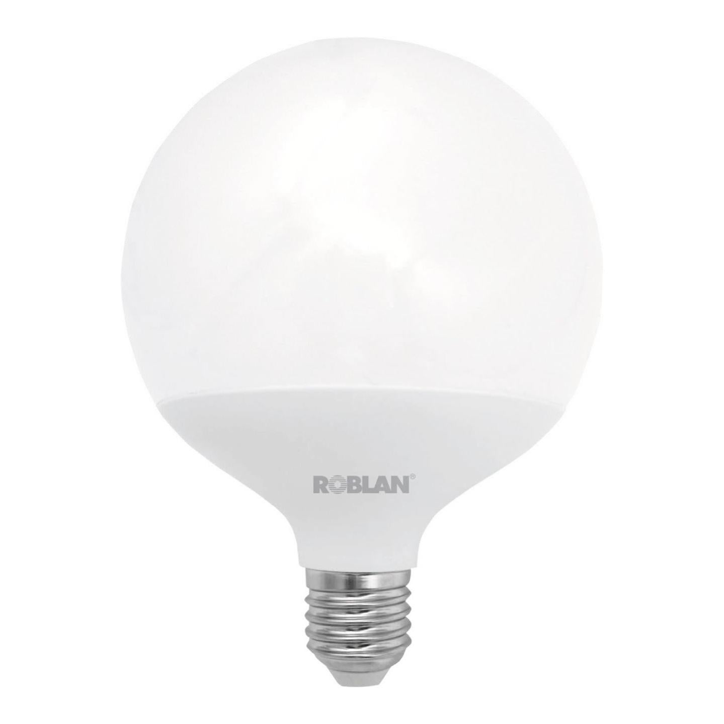 LED GLOBO ROBLAN 18W-E27-1600LM-6500K-FRÍA-200º | Leroy Merlin