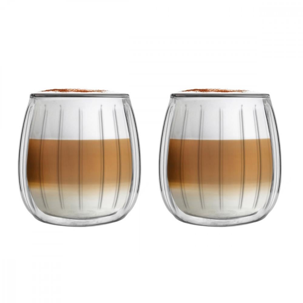 Set di 2 bicchieri a doppia parete rigati 250ml - VIALLI DESIGN ...