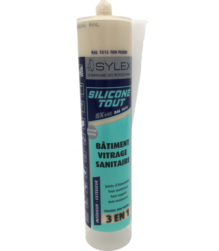 Mastic Sylex SX 640 Silicone 3 en 1 Silicone Tout 280ml (RAL 1015 ...