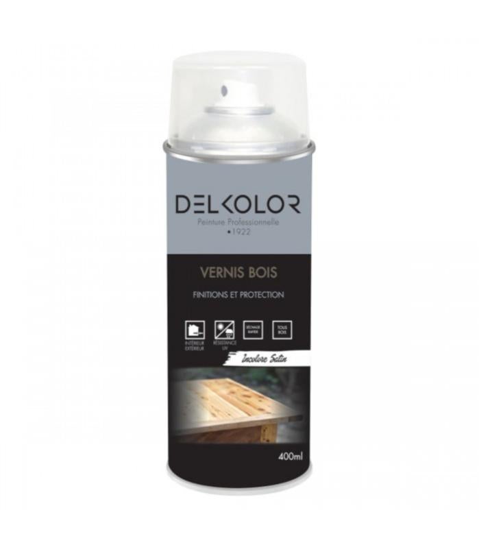 Delkolor Vernis Spécial Bois Incolore en Aérosol - 400ml (Satiné ...