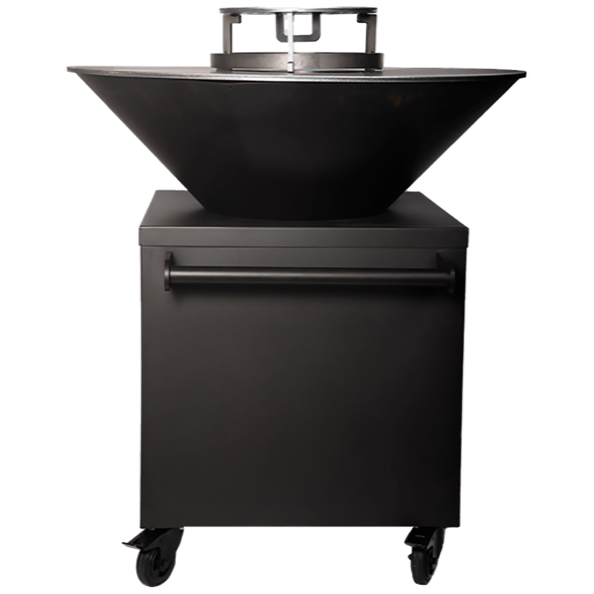 Brasero de jardin 50x50 avec plaque XL diamètre 98 cm - acier Noir ...